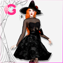 GML’s Magic Rose Witch costume, dress & hat | Halloween CC [HQ ...
