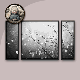 HQ Achromatic Branches Triptych #1 Sellable Extra E Samtuse963 - The Sims 4 Build / Buy - CurseForge