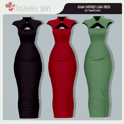 Asian-Inspired Long Dress - The Sims 4 Create a Sim - CurseForge