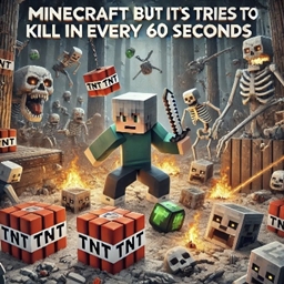 Minecraft but the game tries to kill you in every 60 seconds ...