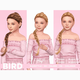 Casual Sims - Bird hairstyle for children (NO BANGS) - File - The Sims ...