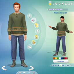 Custom Styled Look: Rustic Rancher - The Sims 4 Create a Sim - CurseForge