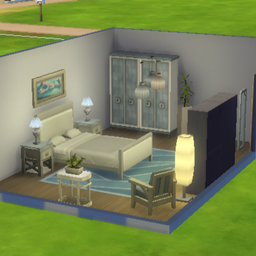 White and Blue Simple Bedroom - The Sims 4 Rooms / Lots - CurseForge