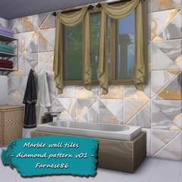 Marble wall tiles - diamond pattern v01 - Gallery - The Sims 4 Build ...