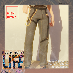 Men's Rugged Gentleman Slim Fit Pants with Harness and Chain - The Sims ...