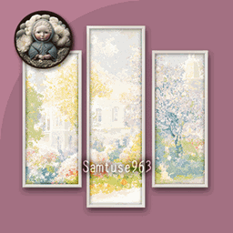 HQ Impressionist Landscape Triptych #3 Sellable Extra B Samtuse963 - Files - The Sims 4 Build ...