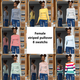 Female striped pullover - The Sims 4 Create a Sim - CurseForge