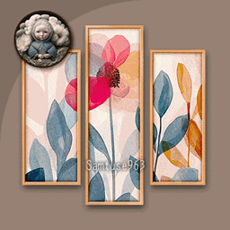 HQ Impressionist Flower Triptych #4 Sellable Extra B Samtuse963 - Gallery - The Sims 4 Build ...