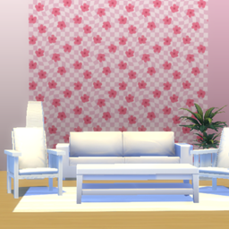 Retro flowers on trippy grid - The Sims 4 Build / Buy - CurseForge