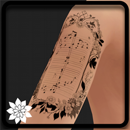 [ 2 TATTOOs] Lost Music Sheet For Both Arms - Files - The Sims 4 Create ...