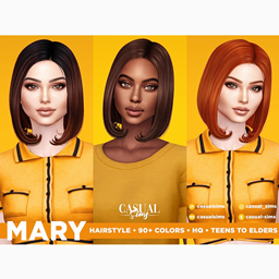 CasualSims - Mary Hairstyle - No Fringe/bangs Version - The Sims 4 ...
