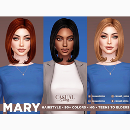 CasualSims - Mary Hairstyle - With Bangs Version - The Sims 4 Create a ...