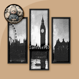 HQ Achromatic City Triptych #2 Sellable Extra B Samtuse963 - The Sims 4 Build / Buy - CurseForge