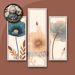 HQ Minimalist Flower Triptych #3 Sellable Extra B Samtuse963 - The Sims 4 Build / Buy - CurseForge