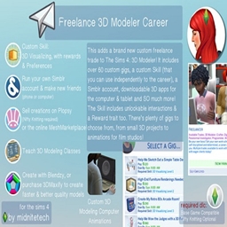 Freelance 3D Modeler Career by midnitetech / translation spanish - dokimtz - Files - The Sims 4 ...