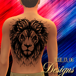 Full Back Lion Tattoo Male Base Game - Files - The Sims 4 Create a Sim ...