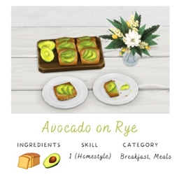 Tianasims Avocado on Rye / translation spanish by Monisims - The Sims 4 ...