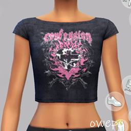 Confession – Gothic Grunge Crop Top - Files - The Sims 4 Create a Sim ...
