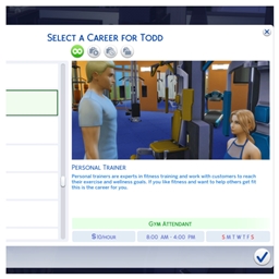 Career Personal Trainer by kiarasims4mods Portuguese translation ...
