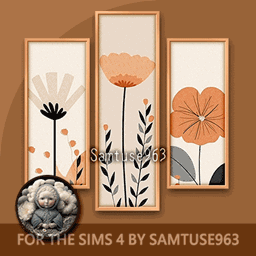 Download HQ Abstract Flower Triptych #4 Extra B Samtuse963 - The Sims 4 Mods - CurseForge