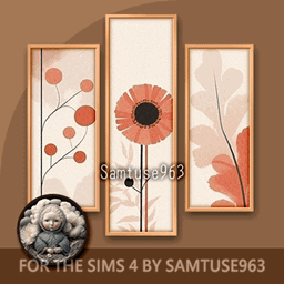 HQ Abstract Flower Triptych #5 Extra B Samtuse963 - Files - The Sims 4 Build / Buy - CurseForge