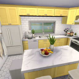 Modern White & Yellow Kitchen - The Sims 4 Rooms / Lots - CurseForge
