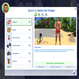 Lifeguard Career By Kiarasims4mods / Translated to Spanish by dokimtz ...