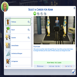 Politican (Active) Career by Kiarasims4mods / Translated to Spanish by ...