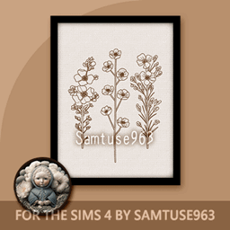 Simple Plant Outline Mini Painting One #1 Extra G Samtuse963 - The Sims ...