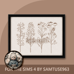 Simple Plant Outline Mini Painting Two #1 Extra H Samtuse963 - The Sims ...