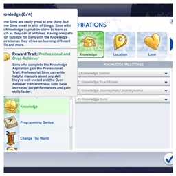 Knowledge Aspiration by kiarasims4mods Portuguese translation - The ...