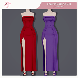 Elegant strapless long dress - File - The Sims 4 Create a Sim - CurseForge