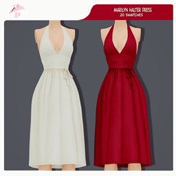 Marilyn Halter Dress - Files - The Sims 4 Create a Sim - CurseForge