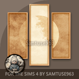 HQ Minimalist Moon Triptych #1 Extra B Samtuse963 - Gallery - The Sims 4 Build / Buy - CurseForge