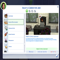 Remote Office Assistant Career por KiaraSims4Mods / Translated to ...