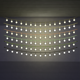 Basegame Wall String Lights, Long - Gallery - The Sims 4 Build / Buy ...