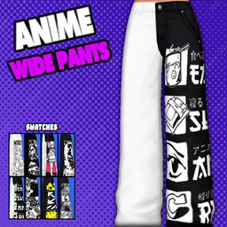 Anime wide pants by Jochi - pantalonesanimeENE26.zip - The Sims 4 ...
