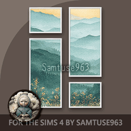 HQ Tranquil Landscape Collage Frame Painting #1 Sellable Samtuse963 - The Sims 4 Build / Buy ...