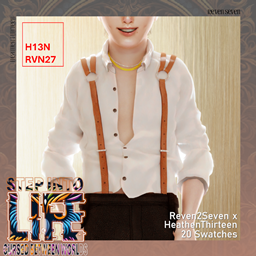 Child's Classic Double Leather Strap Suspender Open Shirt - The Sims 4 ...