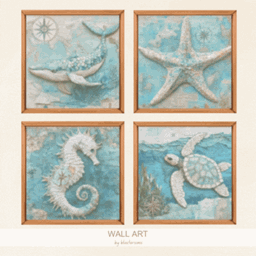 Sea Animals Paintings by BlusterSims - Gallery - The Sims 4 Build / Buy ...