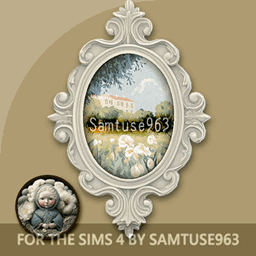 HQ Ornate Oval Frame Painting Spring Landscape #1 Sellable Samtuse963 - The Sims 4 Build / Buy ...