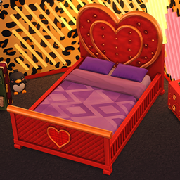 red heart bed frame