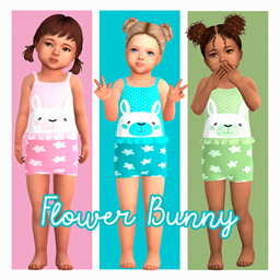 Flower Bunny Outfit Toddler New Mesh - Files - The Sims 4 Create a Sim ...