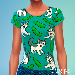 Pickle Panic Tee – Silly Cats & Chaos for Your Sims 🥒🐱 - The Sims 4 ...