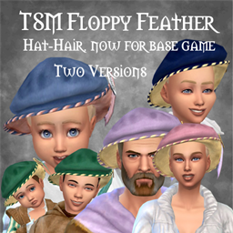 TSM Floppy Feather Hat - Hat-Hair Version - The Sims 4 Create a Sim ...