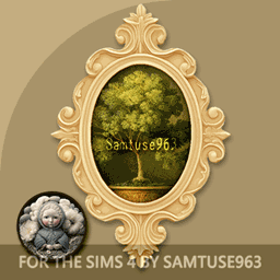 HQ Ornate Oval Frame Plant Oil Painting #1 Sellable Samtuse963 - Gallery - The Sims 4 Build ...