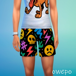 Chaos Pop Swim Trunks – Bold & Funky Beachwear 🩳🌈⚡ - The Sims 4 Create ...