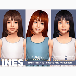 CasualSims - Ines Hairstyle Children (WITH BANGS) - The Sims 4 Create a ...