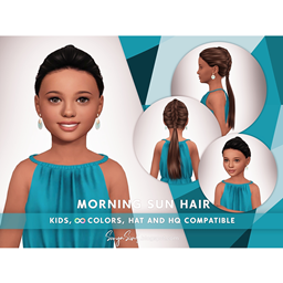 SONYASIMS - MORNING SUN HAIR KIDS (NO BANGS - FRINGE) - The Sims 4 ...