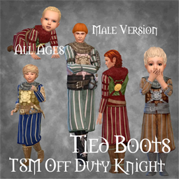 TSM Off Duty Knight Tied Boots - Male for All Ages - File - The Sims 4 ...